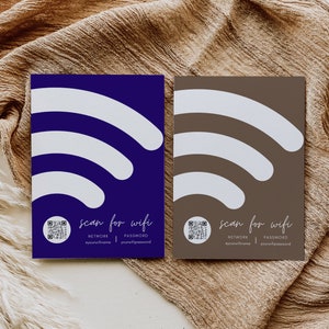 WIFI QR Code Sign Template, Scan for WIFI, Scan to Connect Sign, Wifi ...
