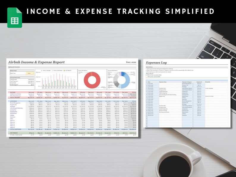 Airbnb Income & Expense Tracker, Real Estate Expense Log, Airbnb Income ...