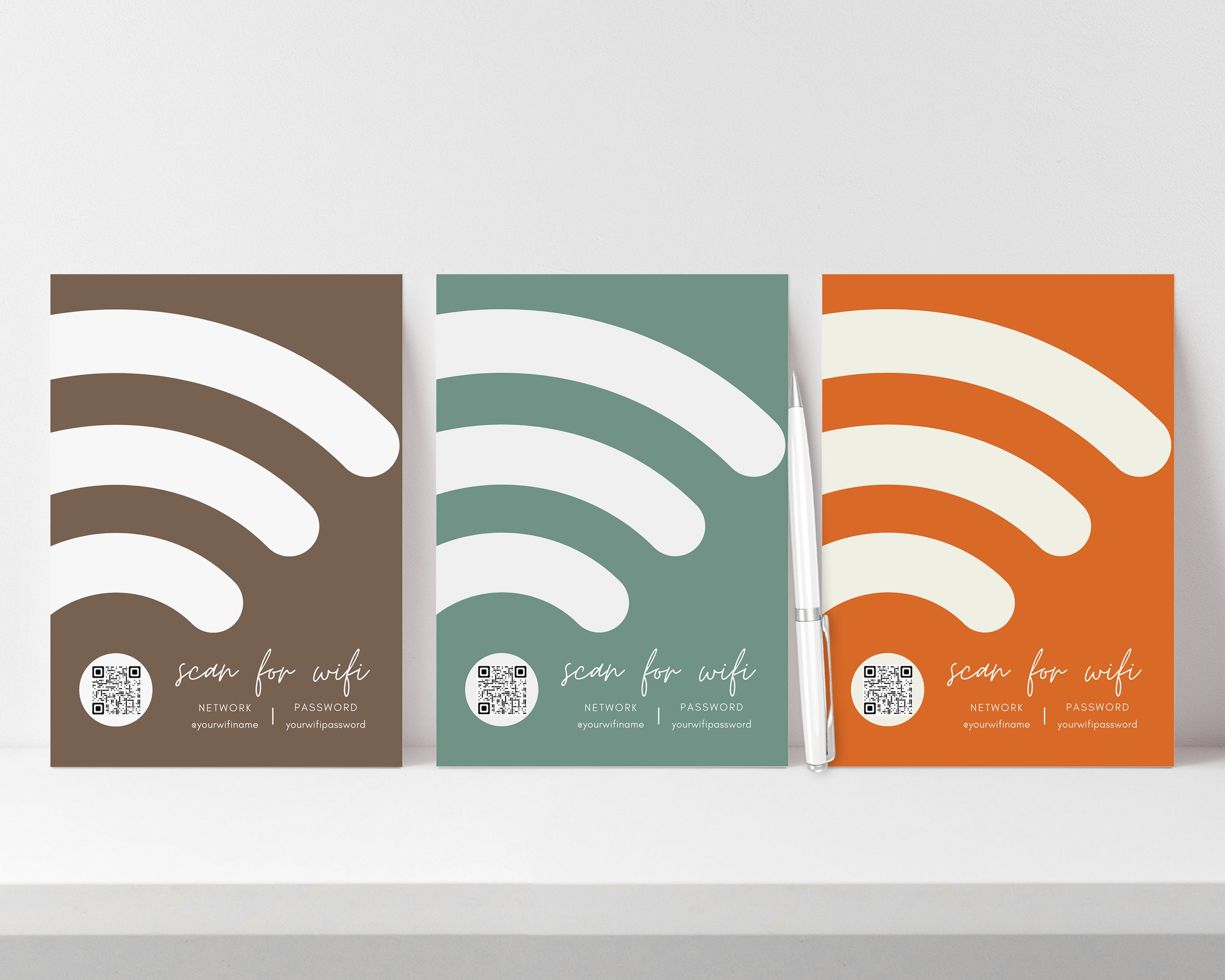 WIFI QR Code Sign Template, Scan for WIFI, Scan to Connect Sign, Wifi ...