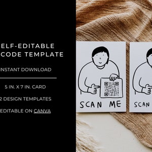 Illustration Point Scan QR Code Sign Template, Scan to Pay Sign, Social ...
