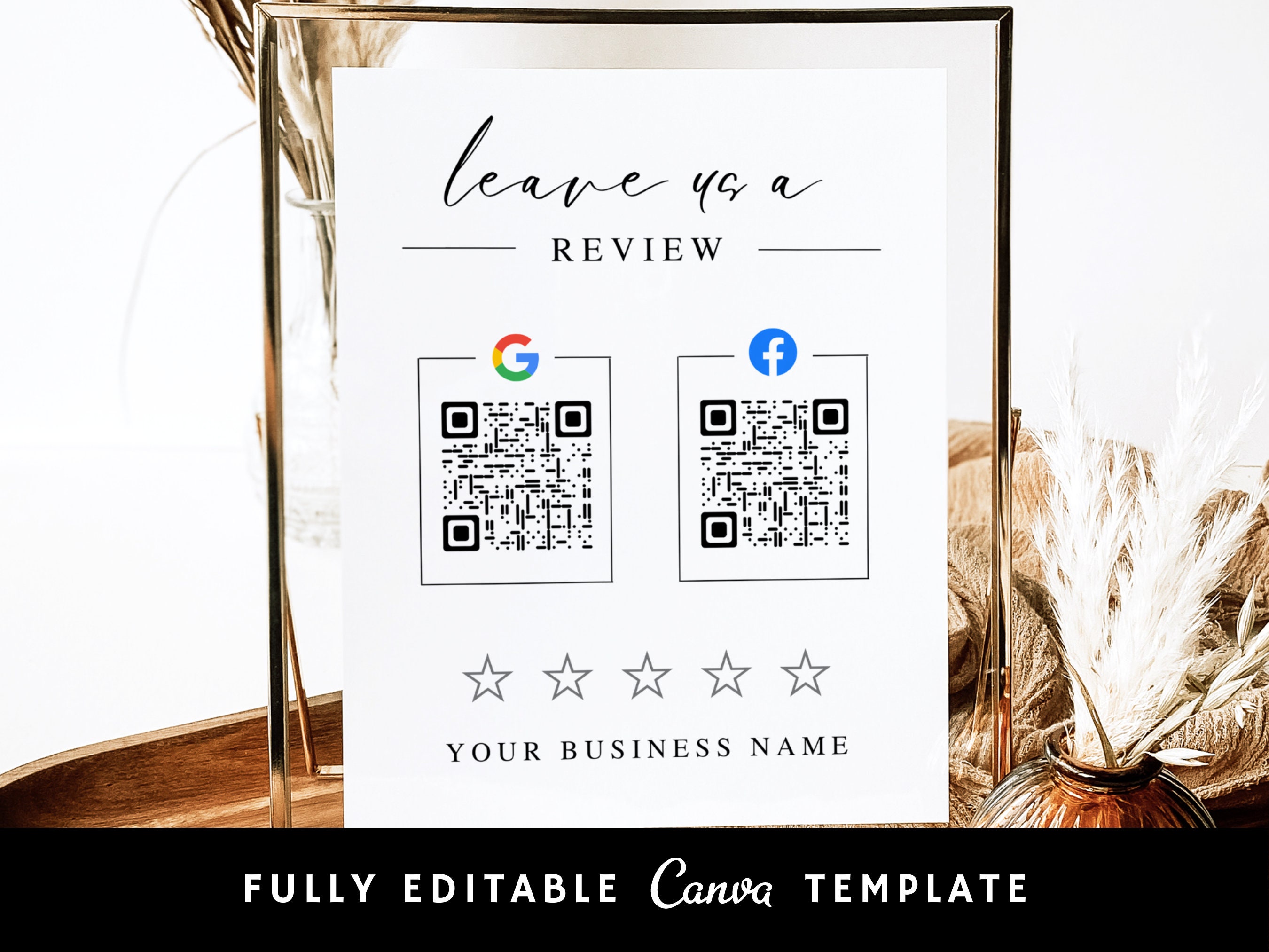 Ask For Review QR Code Sign Template Google Review Sign Facebook
