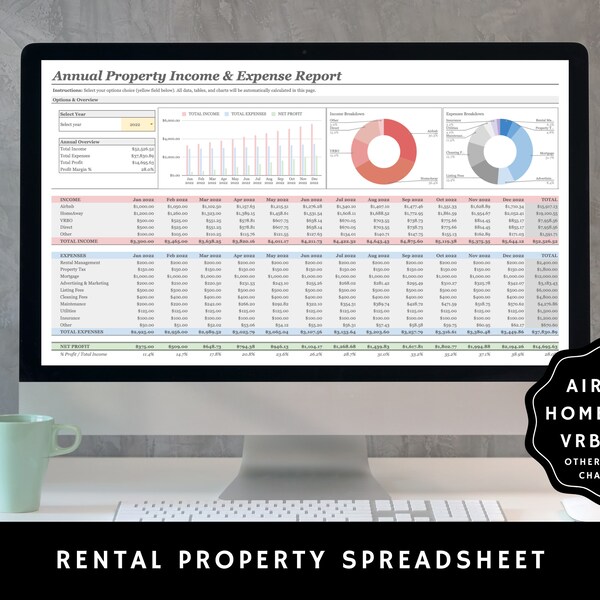 Real Estate Expense Spreadsheet - Etsy