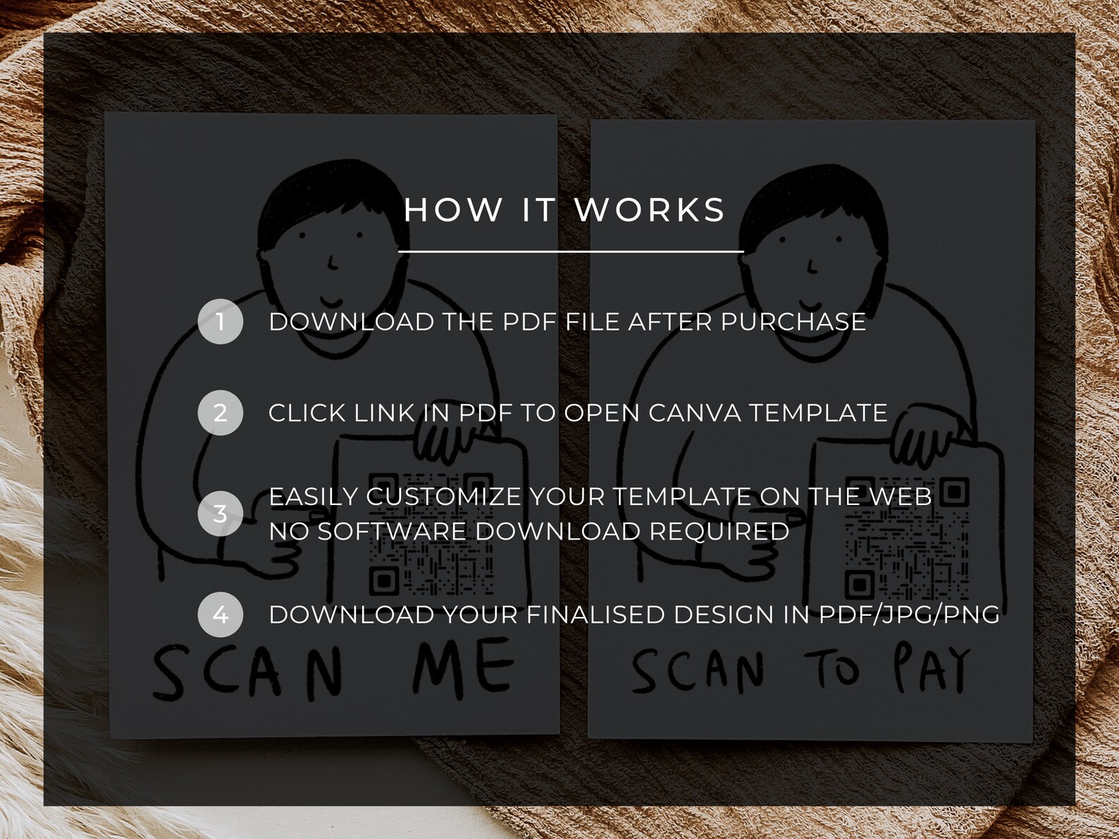 Illustration Point Scan QR Code Sign Template, Scan to Pay Sign, Social ...