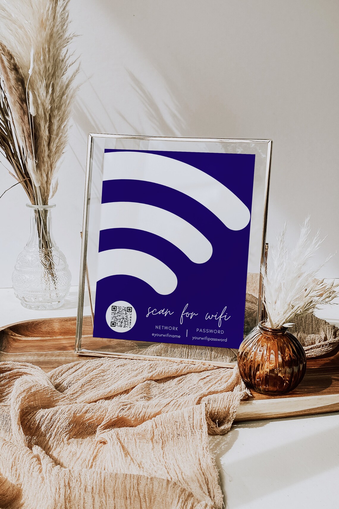 WIFI QR Code Sign Template, Scan for WIFI, Scan to Connect Sign, Wifi ...