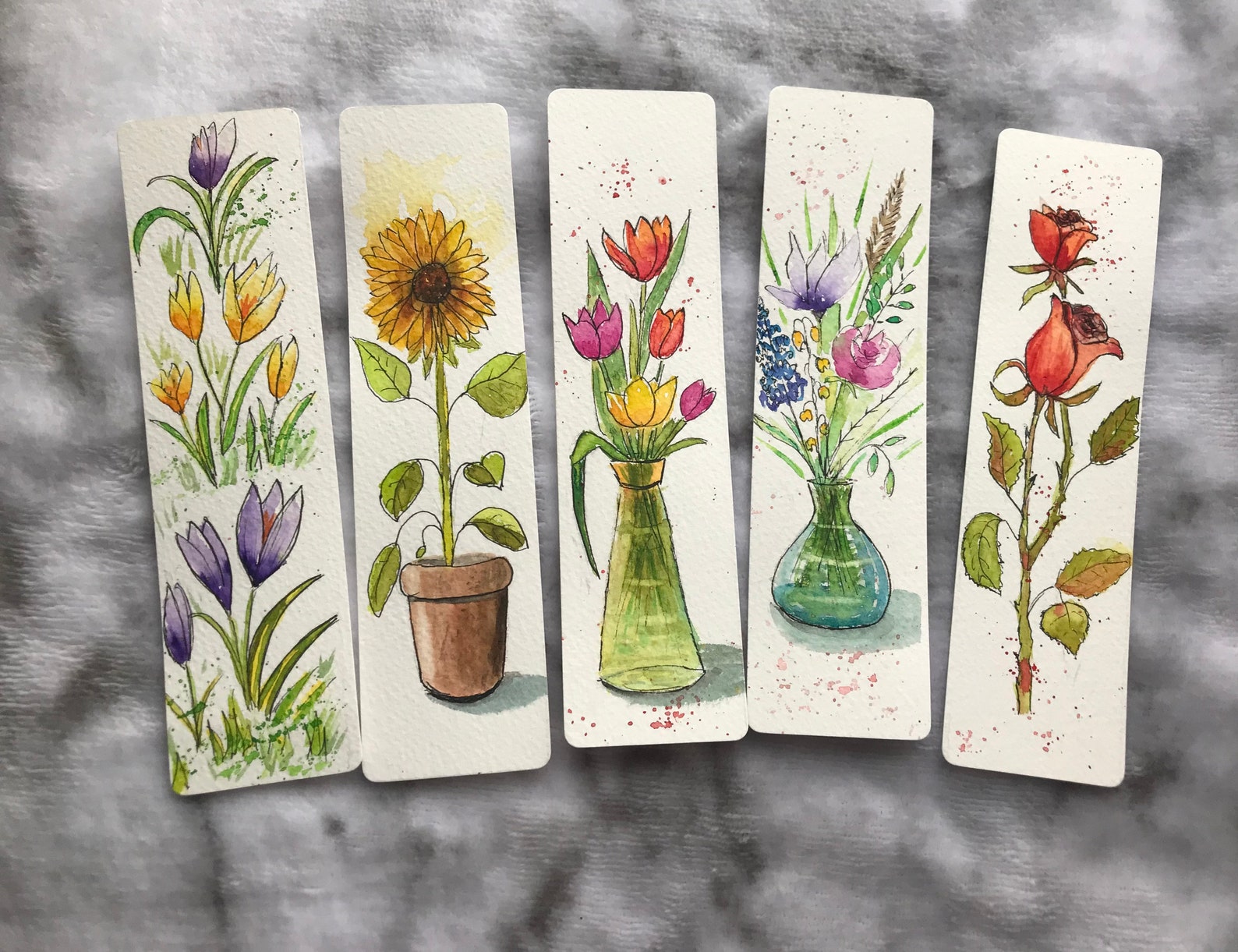 Bookmarks, Watercolour Bookmark, Floral Art, Book Lover, Teacher Gift ...