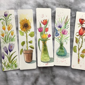 Bookmarks, Watercolour Bookmark, Floral Art, Book Lover, Teacher Gift ...