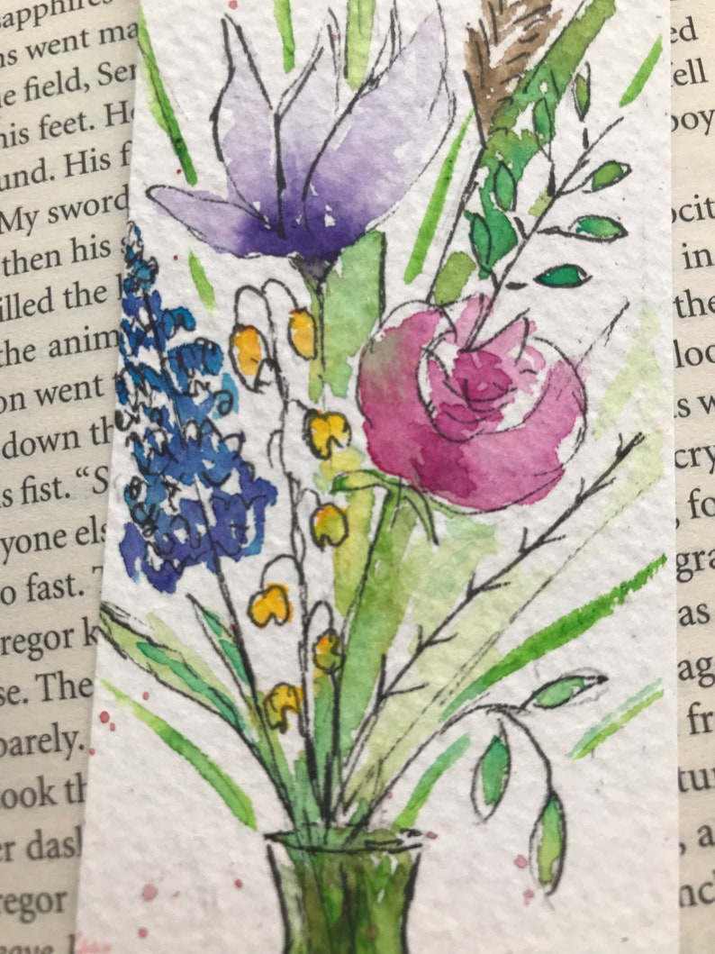 Bookmarks, Watercolour Bookmark, Floral Art, Book Lover, Teacher Gift ...