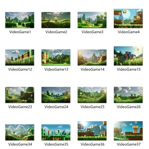 40 MEGA Set, Super Mario, Video Game Inspired, Digital Backdrop, Gamer ...