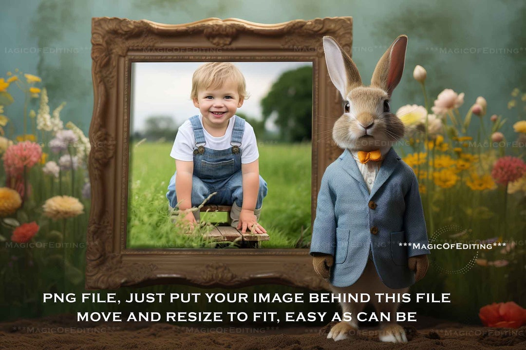 EASTER Bunny Frame, BACKGROUND, Photography Backdrop, Photoshop ...