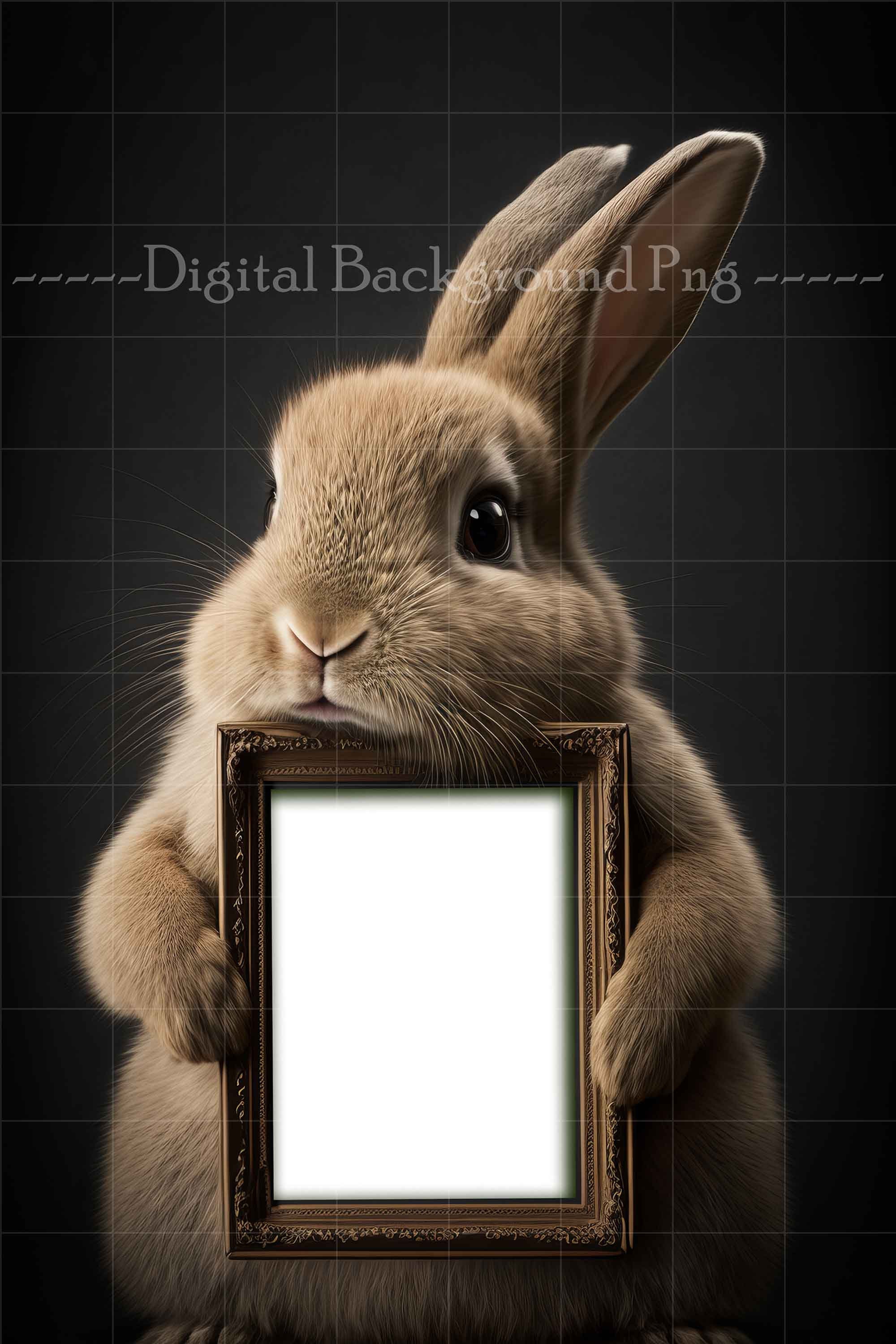 Easter Bunny Frame Digital Backdrop PNG File Fine Art - Etsy