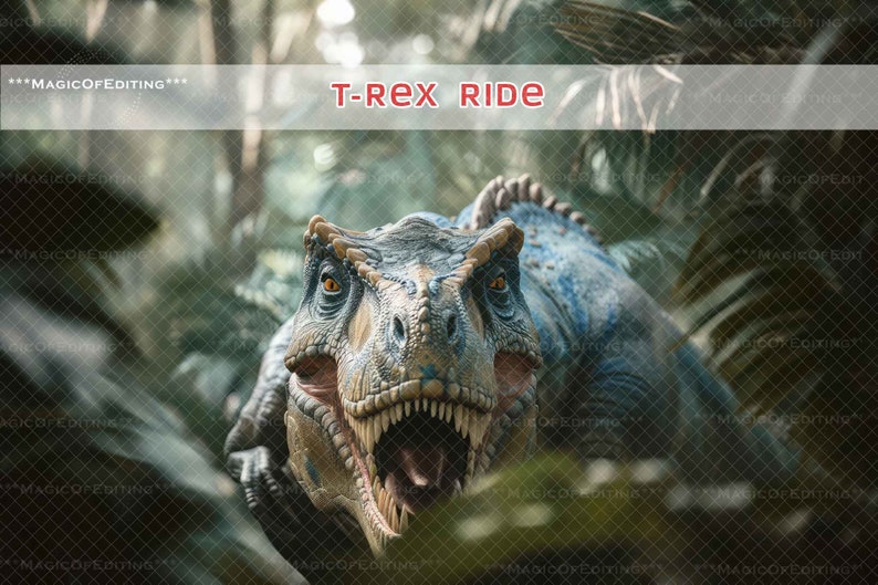 T-rex Ride, Dinosaur Backdrop, Digital Background, Gamer, Birthday ...