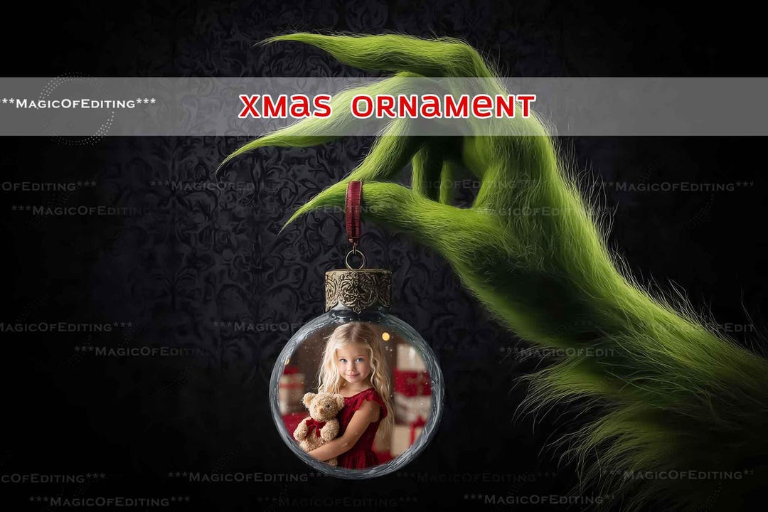 Grinch Inspired Digital Backdrop, Christmas Stock, Christmas Background ...