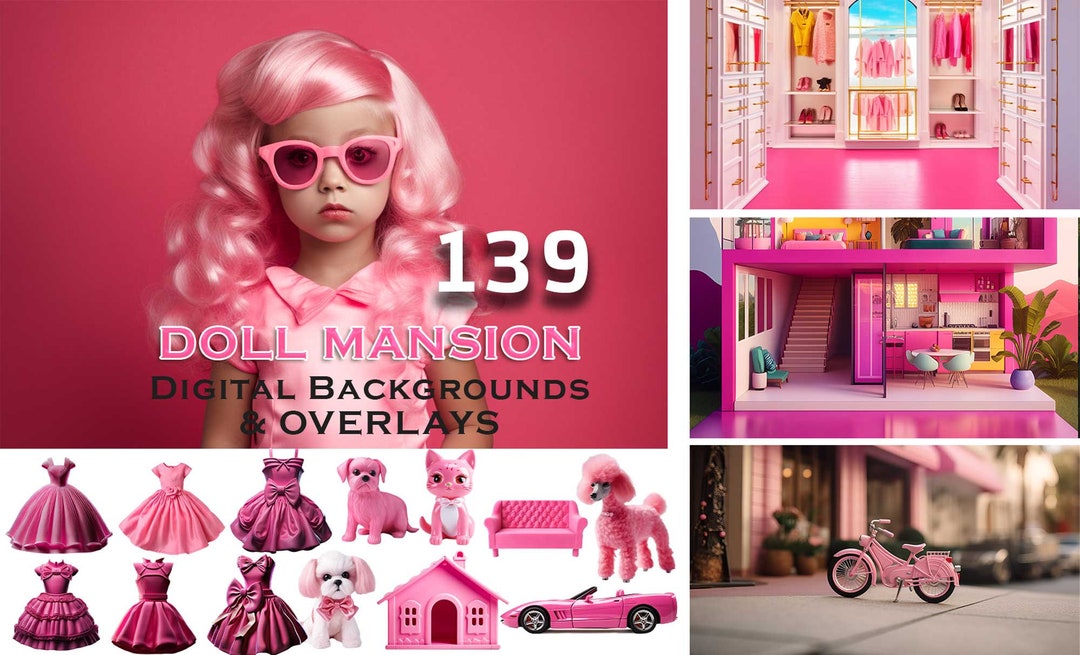 139 PACK, Barbie Inspired Digital Backdrops, Doll Backdrop, Barbie ...