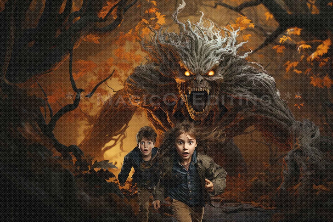 Halloween Monster Backdrop, Composite, Halloween Background, Autumn ...