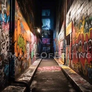 5 PACK, Digital Background, Graffiti Alley, Urban Background, Birthday ...