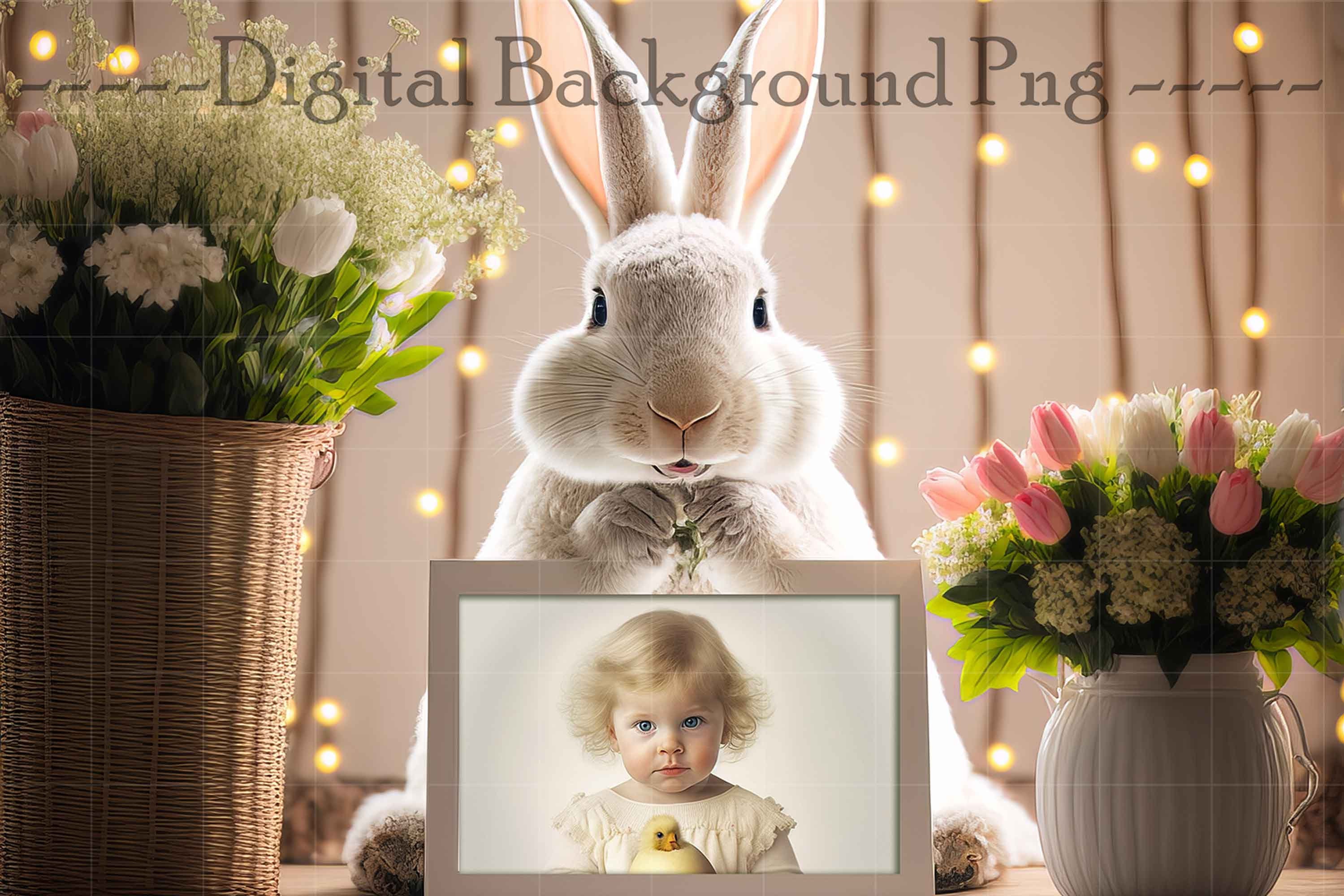 Easter Bunny Rabbit Frame PNG Digital Backdrop Easter - Etsy