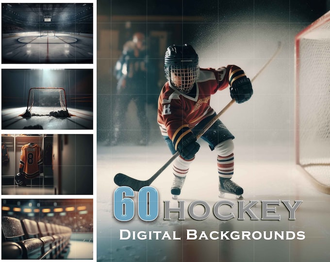 HOCKEY 60 MEGA HUGE Digital Backgrounds Set, Hockey, Birthday ...
