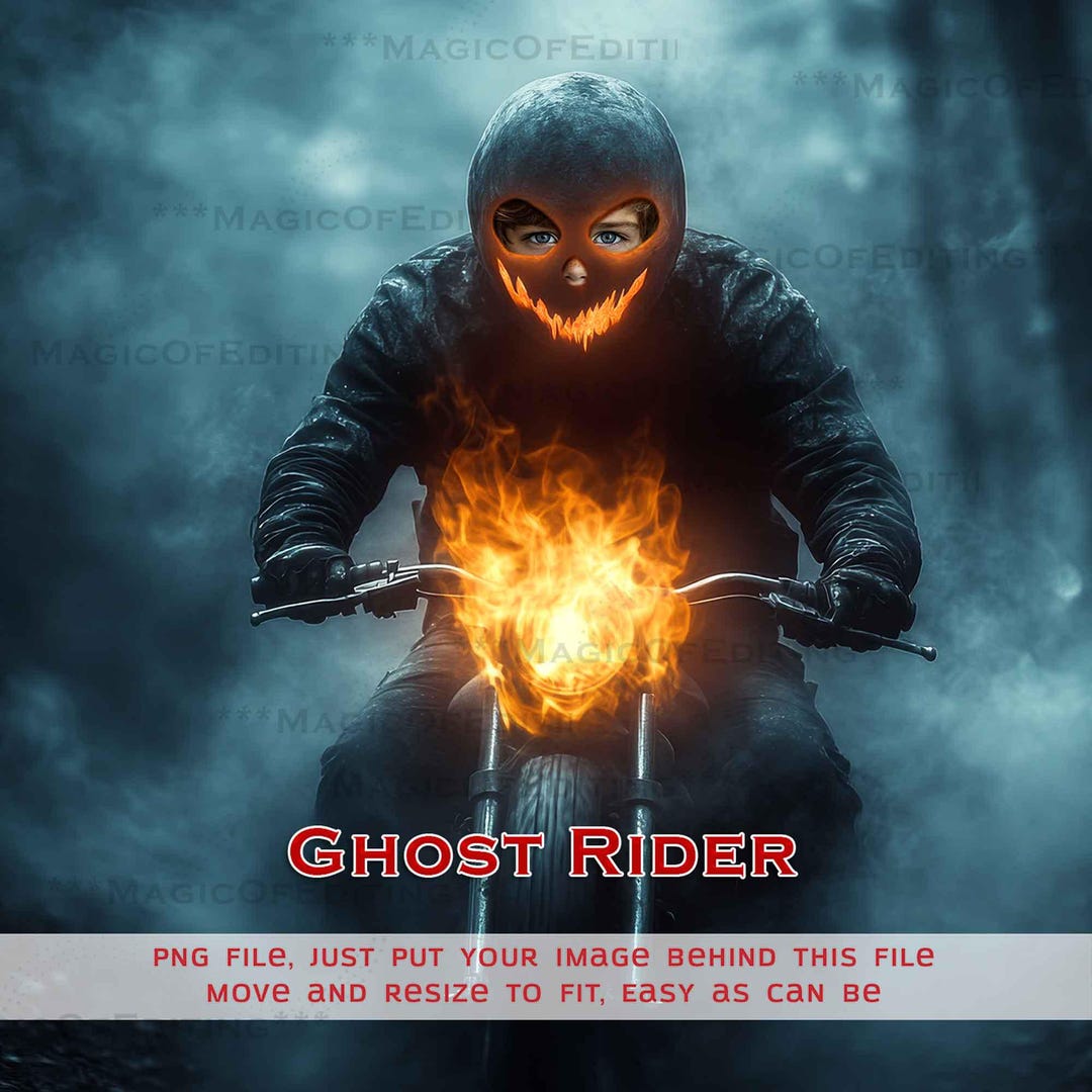 Ghost Rider Digital Backdrop, Halloween, Scary, Creepy, Horror, Easy ...