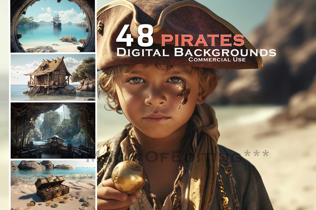 48 Pirate Backdrops, Pirate Background, Stock Image, Digital Download ...