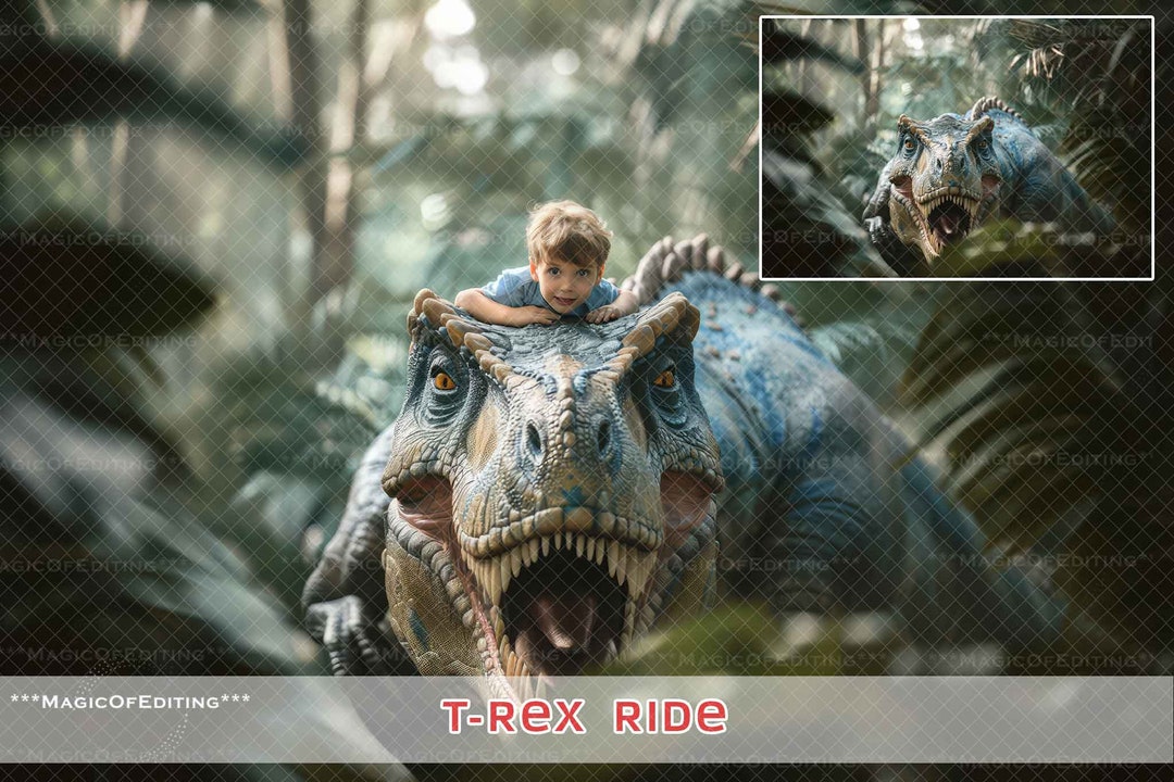 T-rex Ride, Dinosaur Backdrop, Digital Background, Gamer, Birthday ...