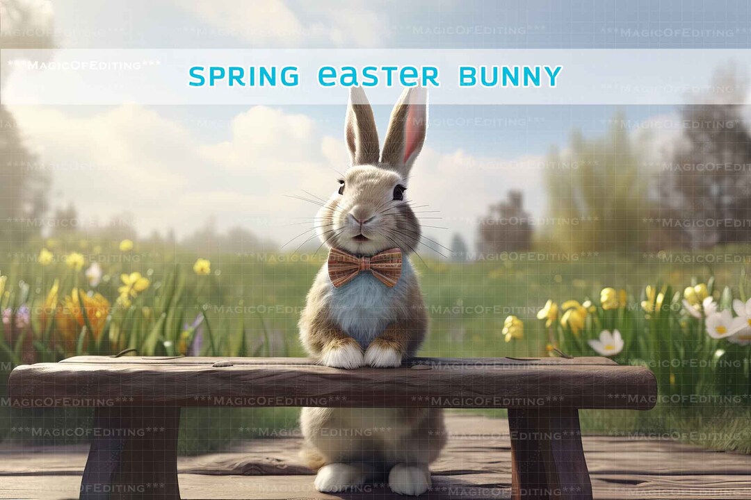 Spring Easter Bunny, Rabbit, EASTER BACKGROUND, Photography Backdrop ...