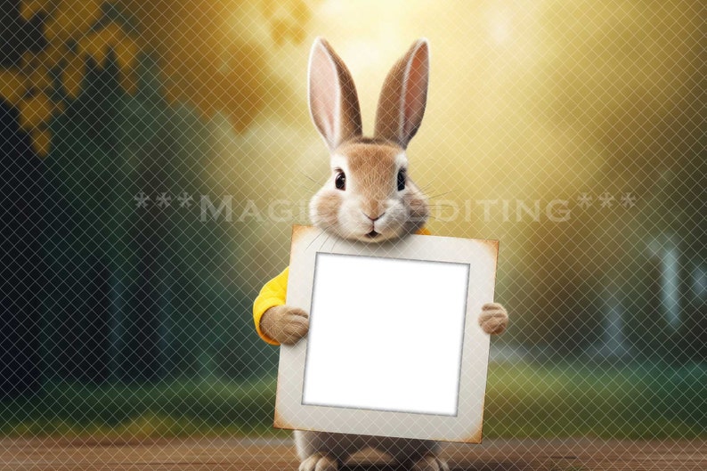 Bunny Rabbit Frame PNG Digital Backdrop Back 2 School - Etsy
