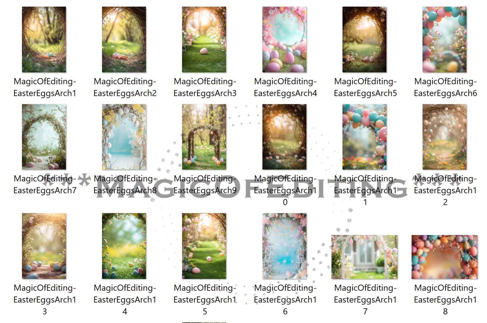 79 PACK, Spring Digital Background, Easter, Bunny, Rabbit, Spring ...