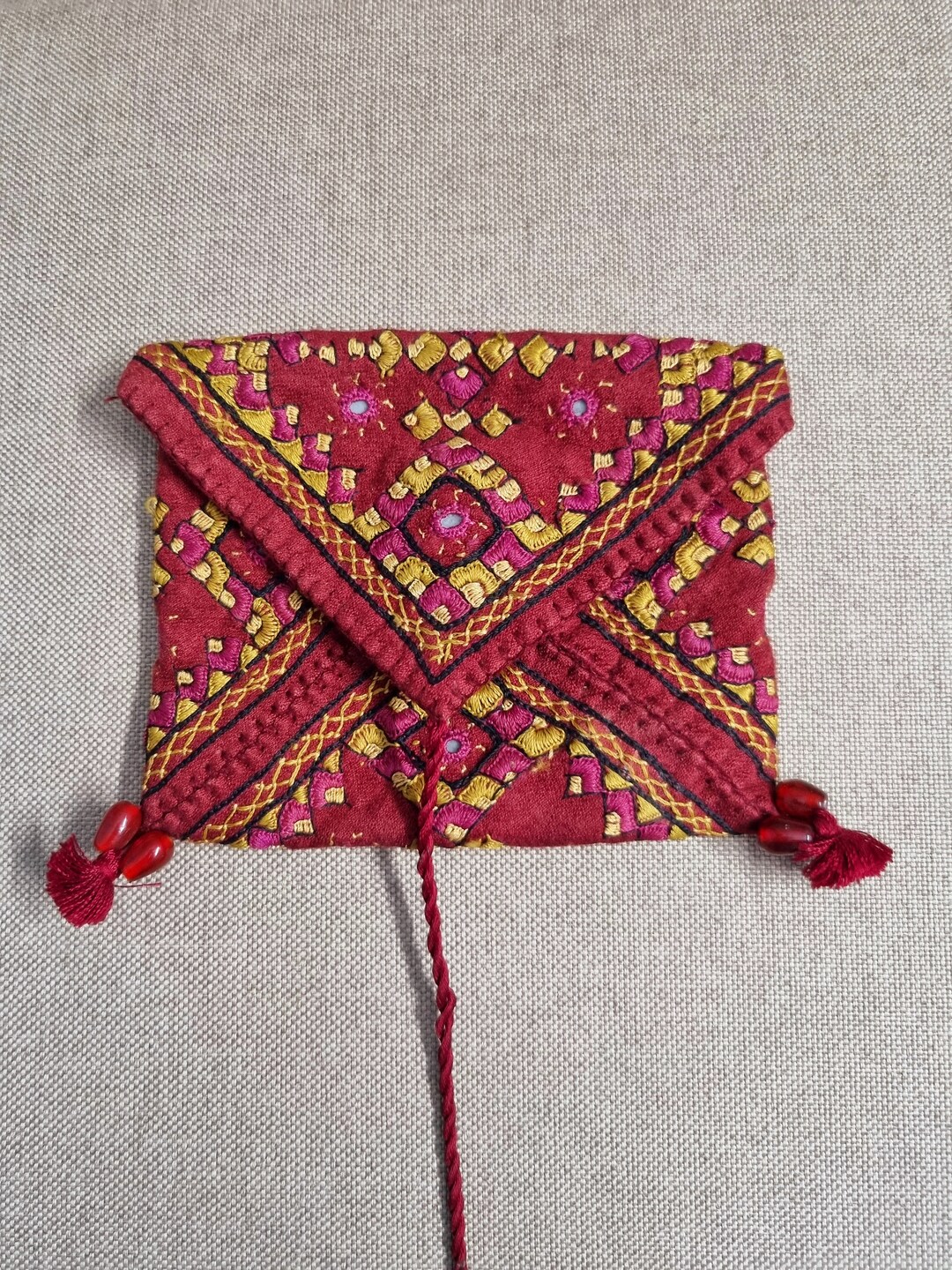 Vintage Rare PAKKO EMBROIDEREY Gujarati Coin Pouch Bag W Mirrorwork ...