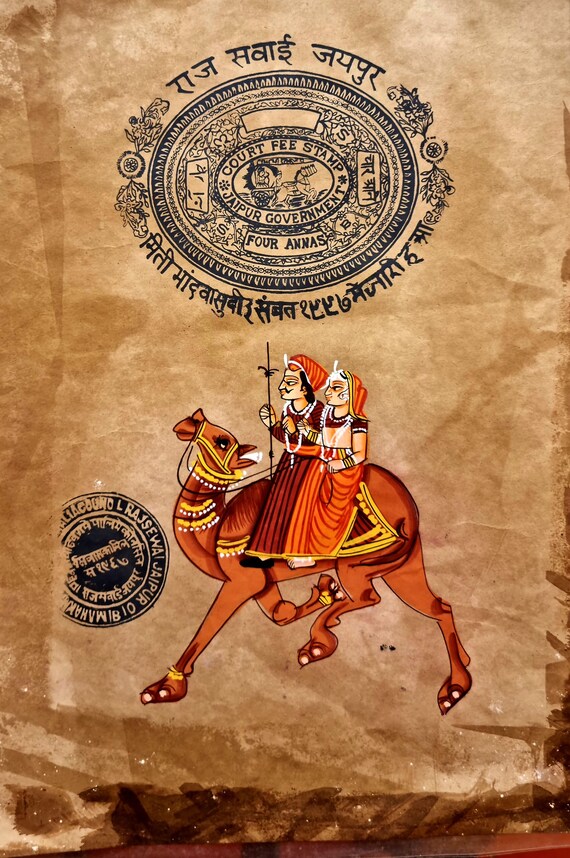 Mughal Period War scene-YODHA Warrior riding elephant UNFRAMED ...