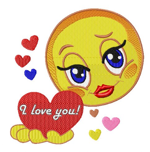 Stickdatei Stickprogramm Stickdesign Smiley in Zwei Größen: 175x175 Und ...