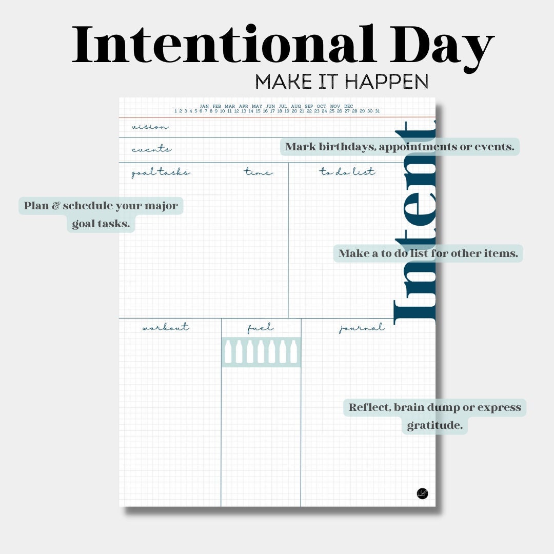 The Intentional Day Planner Printable (undated) - Etsy