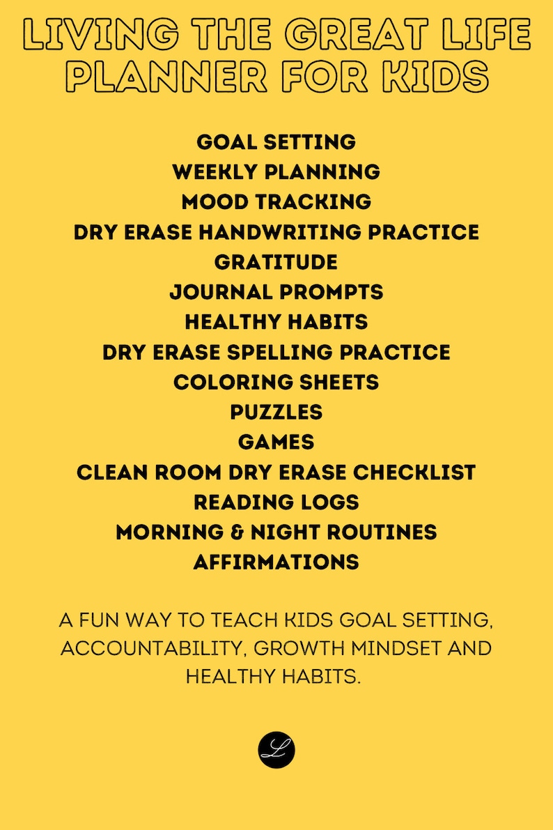 Living the Great Life Planner for Kids - Etsy