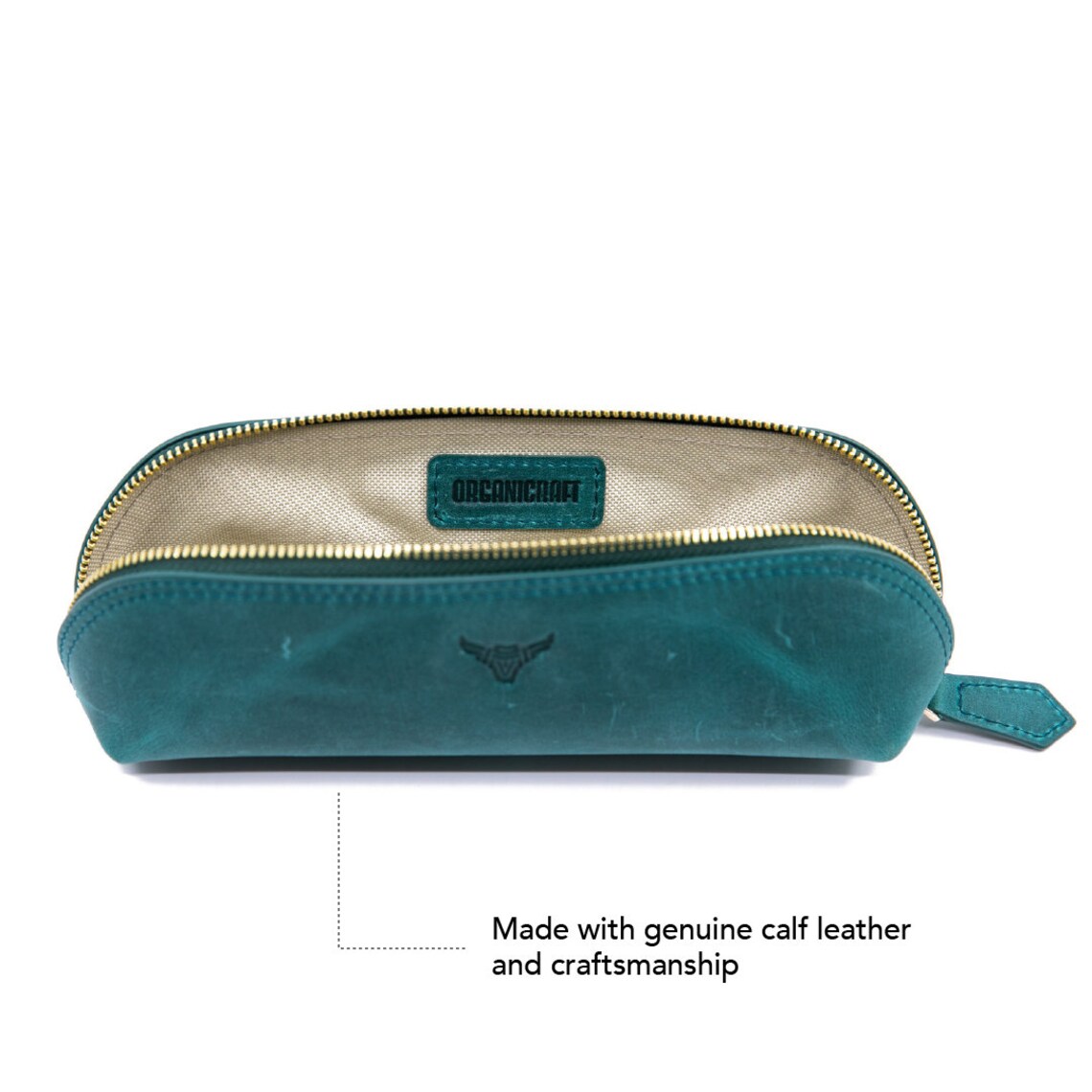 Handcrafted Top Grain Leather Zip Pen Case, Personalized Pencil Bag ...