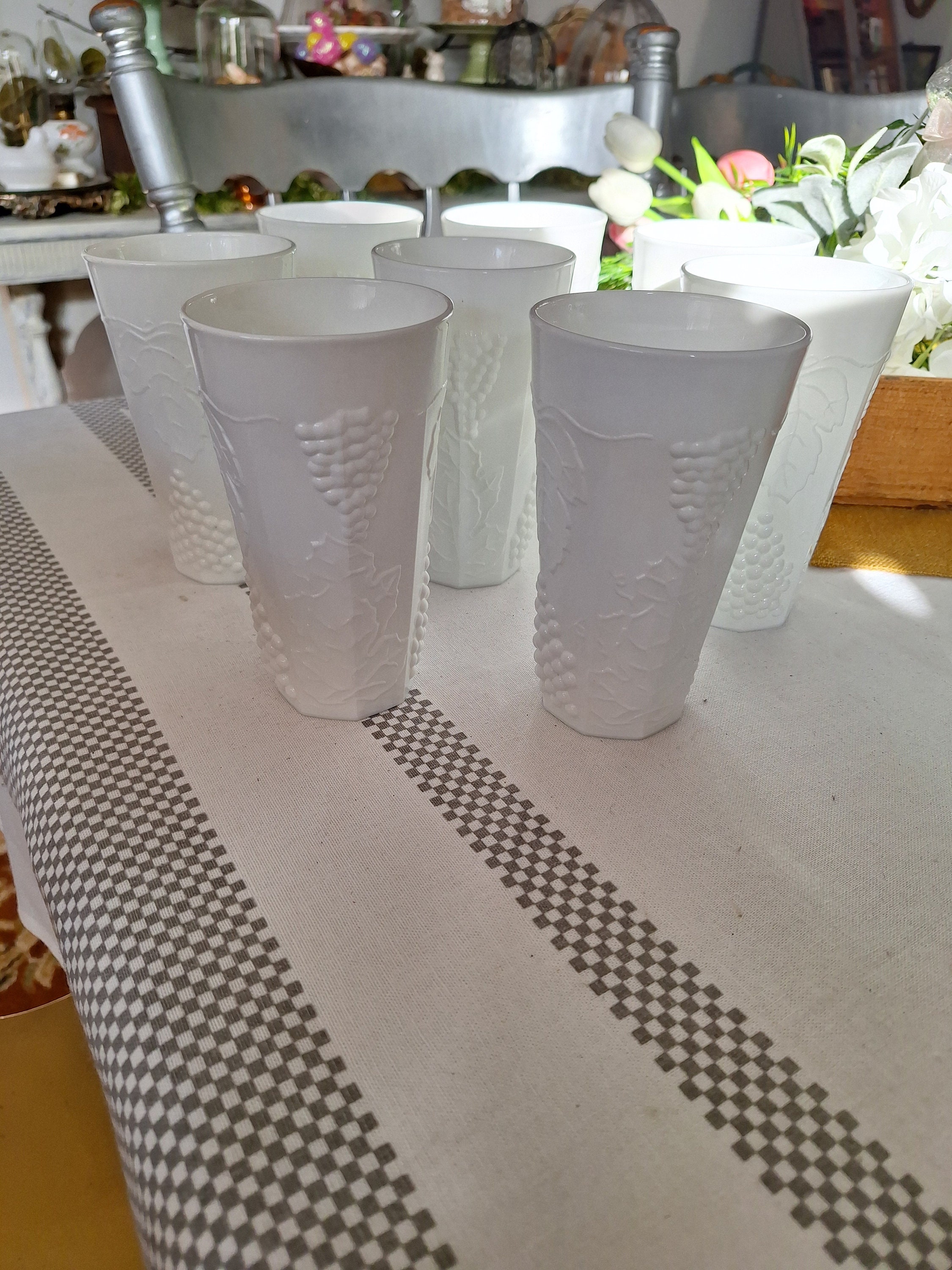 Indiana Milk Glass Colony Harvest Pattern Large Tumblers - Etsy