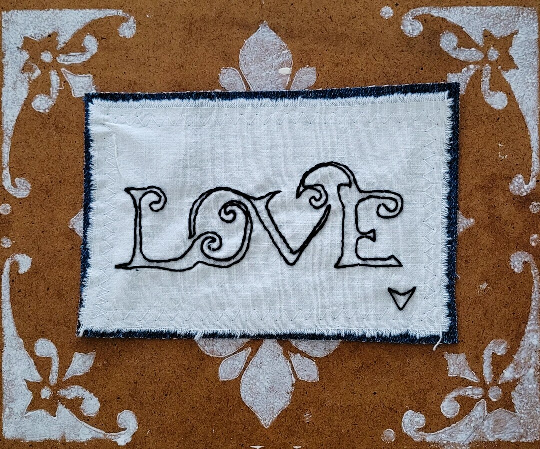 Hand Embroidered Sew on Patch : LOVE Patch - Etsy