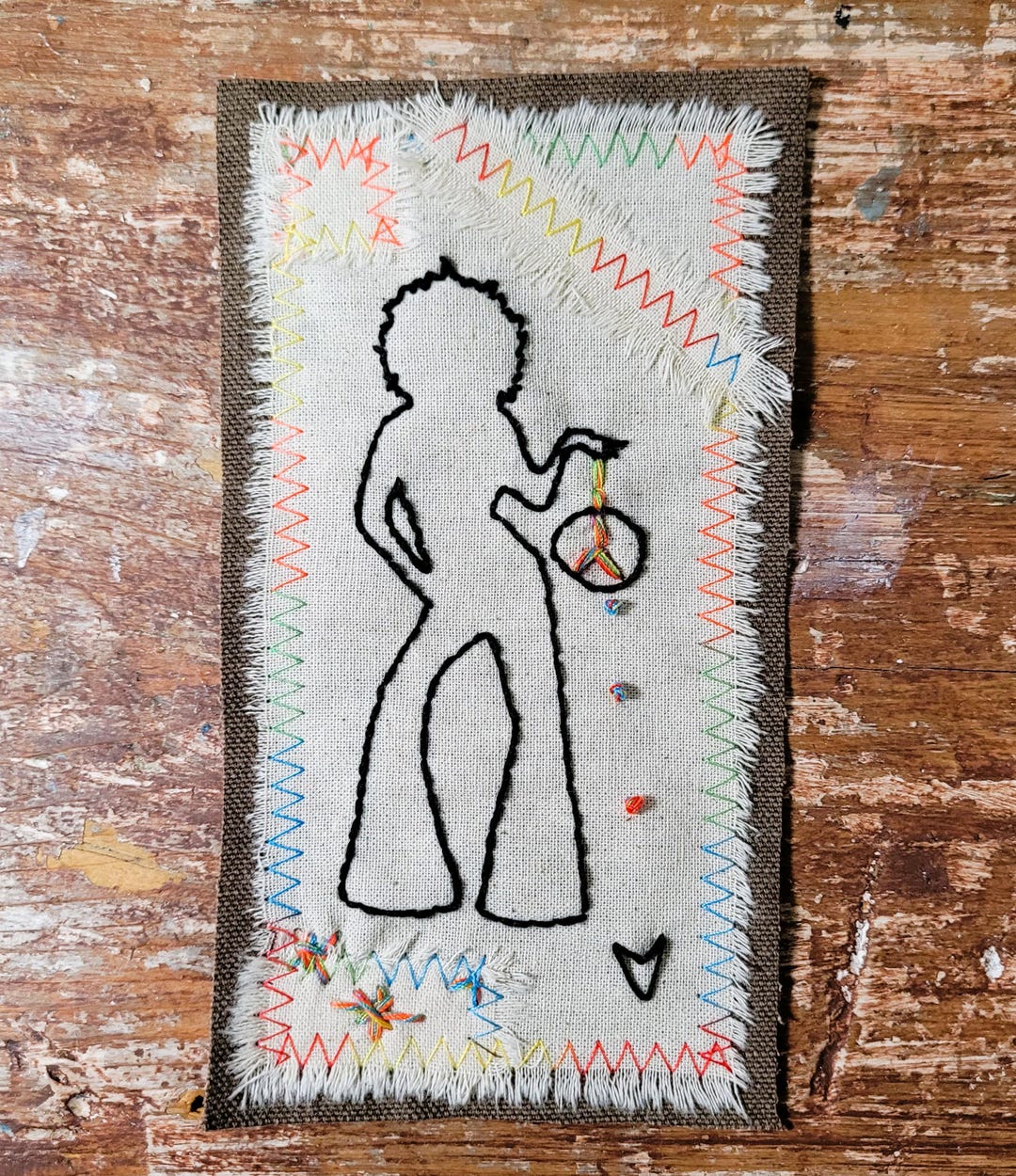 Hand Stitched Retro Patch : Line Art Embroidery - Etsy