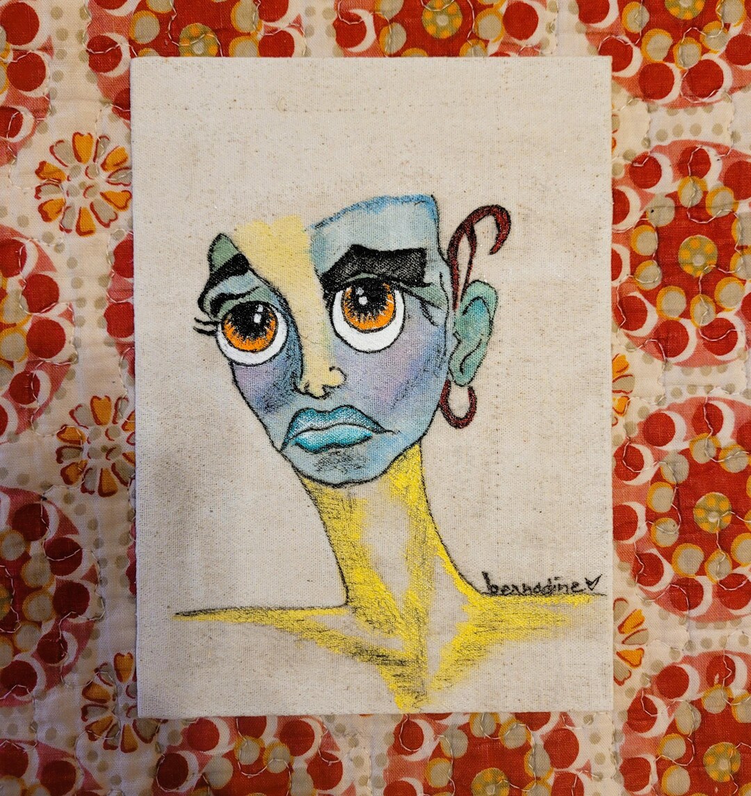 Original Weird Acrylic Painting , Colourful Abstract Portrait , Weird ...