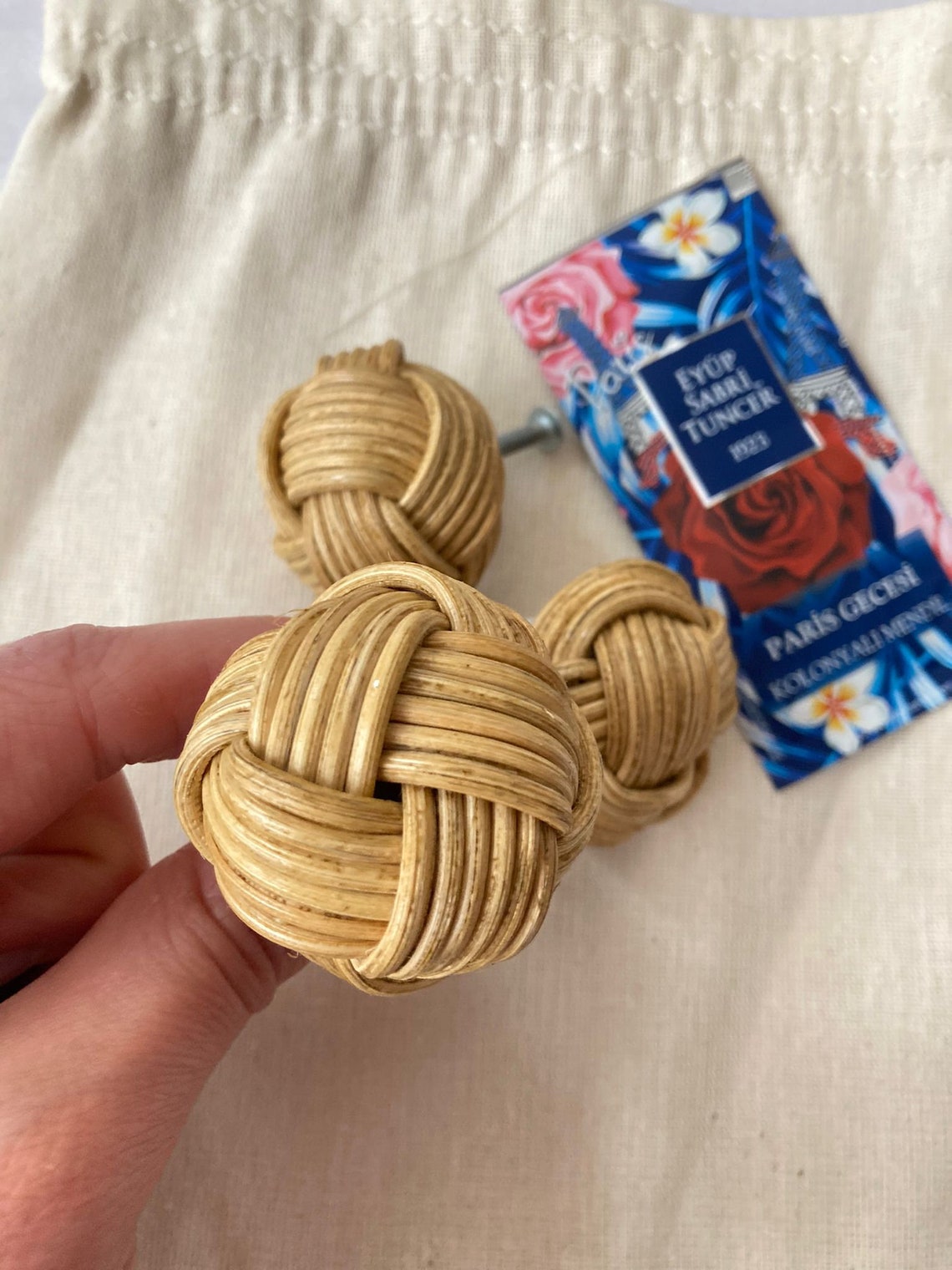 Wicker Light Oak Bamboo Rattan Knob Modern Boho Dresser - Etsy