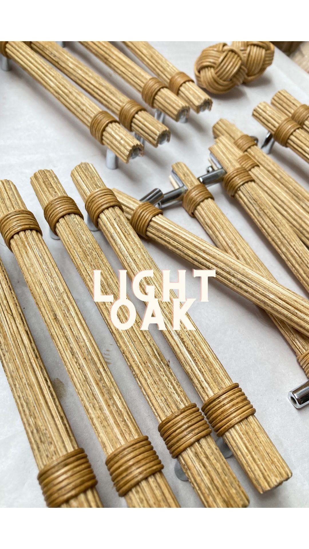 Light Oak Rattan Bamboo Handle boho Dresser Handle Rattan | Etsy