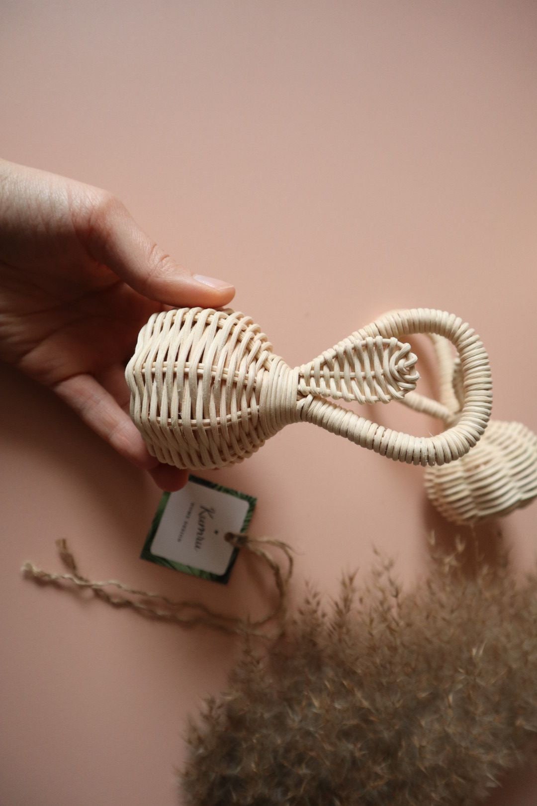 Wicker Rattan Baby Rattle Kids Room Decor Handmade Rattan Toys Wicker ...