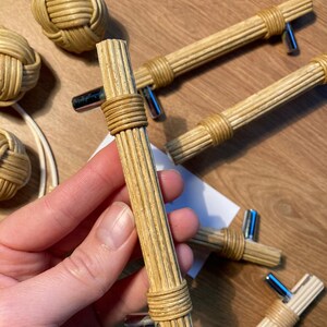 Wicker Light Oak Bamboo Rattan Knob, Modern Boho Dresser Knobs, Wicker ...