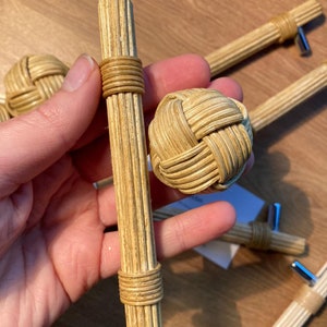 Wicker Light Oak Bamboo Rattan Knob, Modern Boho Dresser Knobs, Wicker ...