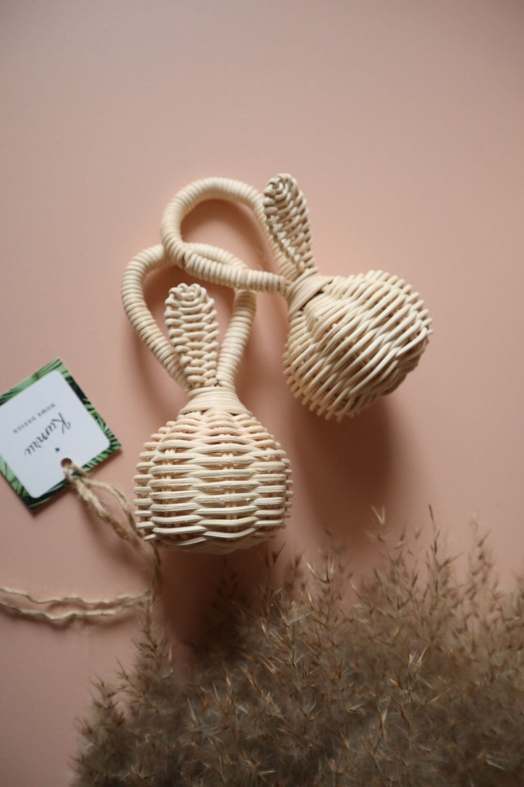 Wicker Rattan Baby Rattle Kids Room Decor Handmade Rattan Toys Wicker ...