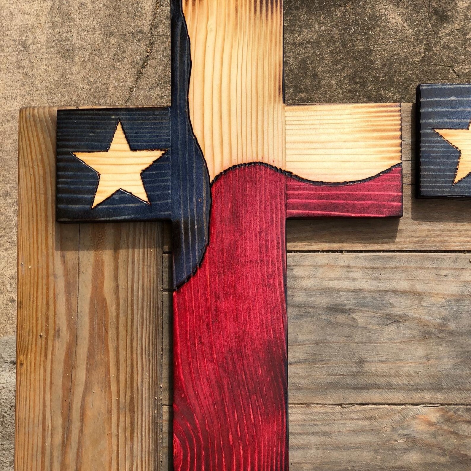 Wooden Texas Cross, Texas Flag Cross, Christian Decor, Christ-centered ...