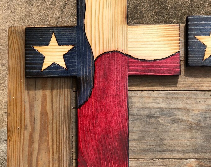 Wooden Texas Cross, Texas Flag Cross, Christian Decor, Christ-centered ...