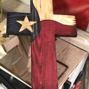 Wooden Texas Cross, Texas Flag Cross, Christian Decor, Christ-centered ...
