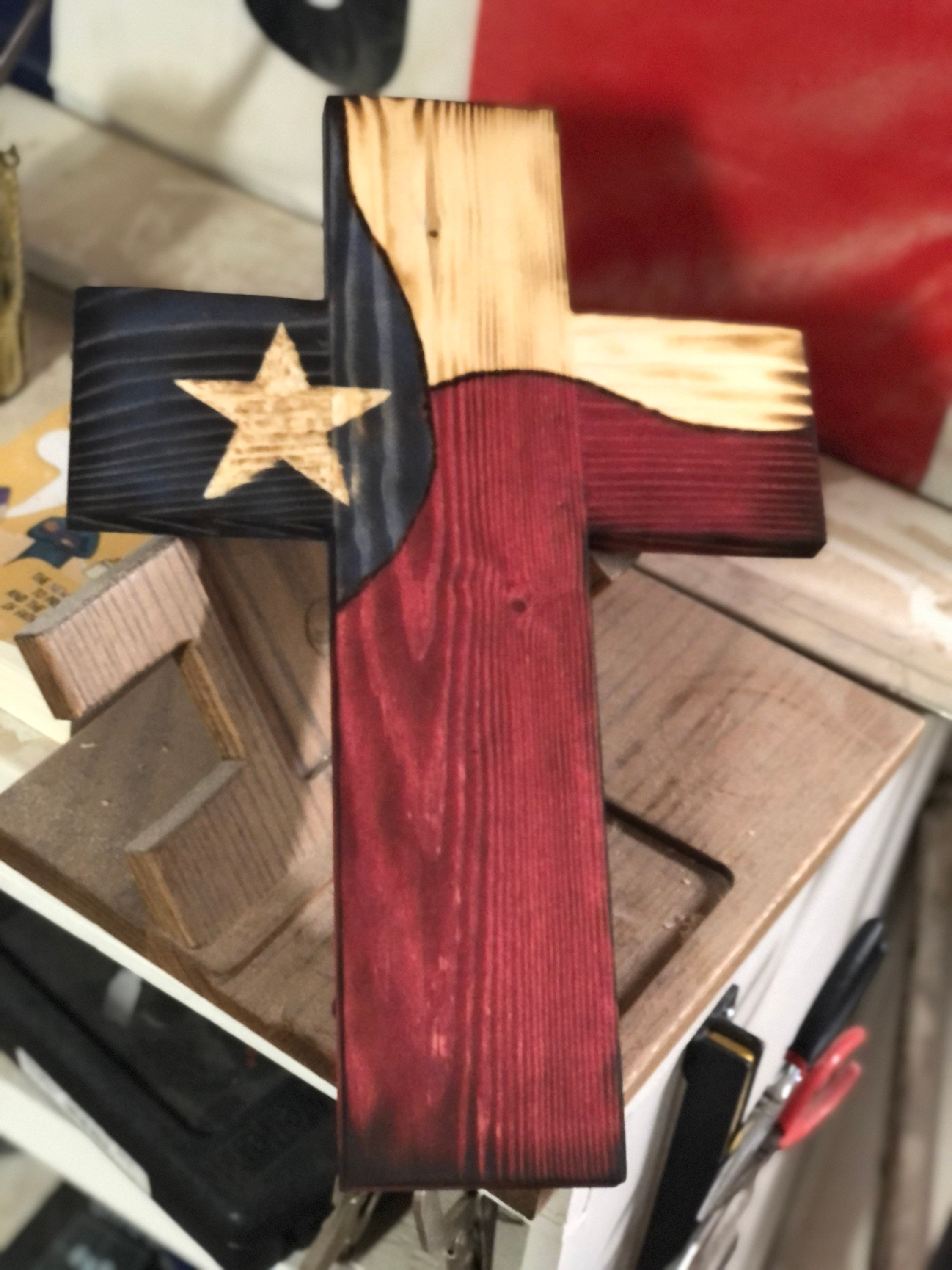 Wooden Texas Cross, Texas Flag Cross, Christian Decor, Christ-centered ...