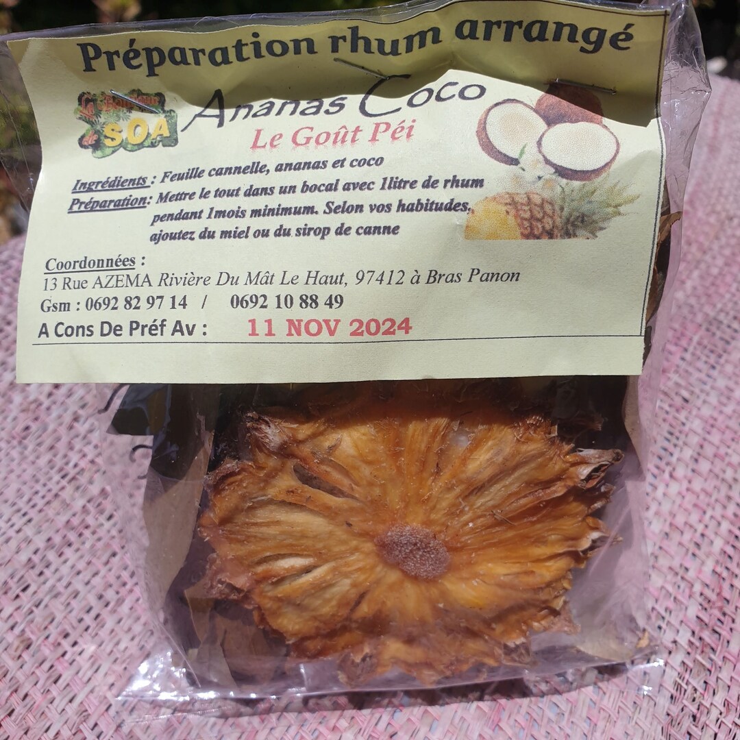 Kit Rhum ANANAS VICTORIA & COCO Reunion's Island Fruit Dehydrated ...