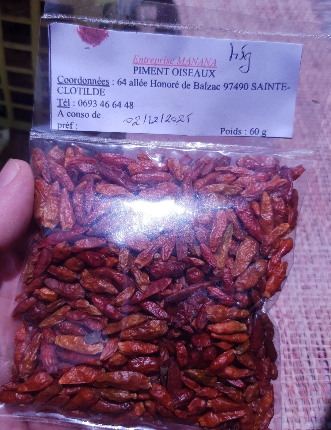 60g BIRD PEPPER From MADAGASCAR Strong Red Hot Chili Pepper Indian ...