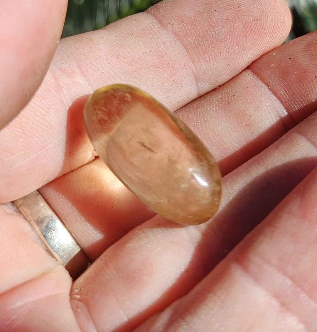 M708 IMPERIAL CITRINE Real Yellow / Orange Stone Pebble 8g 22mm NATURAL ...